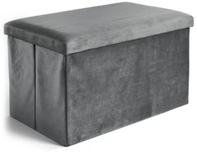 Taburet s úložným prostorem DIEGO XL sametový šedý