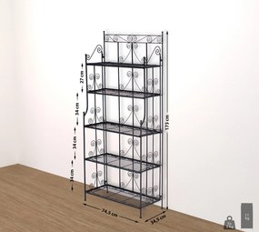Volně stojící regál Ciara – černá