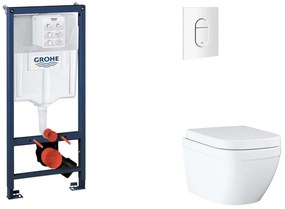 Grohe Rapid SL - Set předstěnové instalace, klozetu, sedátka SoftClose a tlačítka Arena Cosmopolitan, Triple Vortex, alpská bílá SANI11BB3122