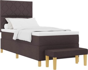 Postel s boxspringem s čelo Tmavě hnědá 190 x 90 cm textil 3344341
