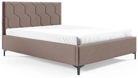 Eka Čalouněná postel MEDOX+ 180x200 cm Barva látky Trinity: (2305) Tmavá béžová, Úložný prostor: S dřevěným rámem úložného prostoru