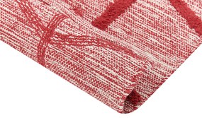 Bavlněný koberec 80 x 150 cm červený SIVAS Beliani