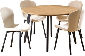 ACTONA GROUP Jídelní sestava CADIZ světle béžová Ø120x75 cm H000025039