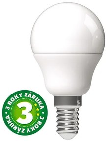 Prémiová LED žárovka E14 4,5W 470lm G45, studená, ekv. 40W, 3 roky