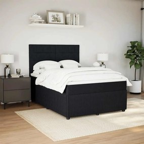 Box spring postel s matrací černá 140 x 190 cm samet 3294636