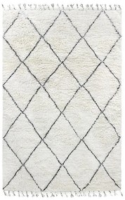 Černobílý vlněný berberský koberec s diamantovým vzorem Berber - 180*280 cm