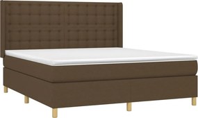 Box spring postel s matrací a LED tmavě hnědá 160x200 cm textil 3139208