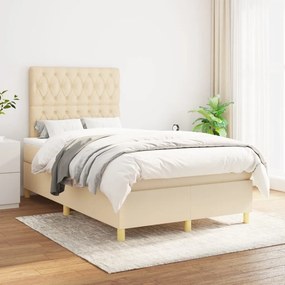 Box spring postel s matrací krémová 120x200 cm textil 3142566