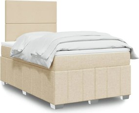 Box spring postel s matrací krémová 120x190 cm textil 3291605