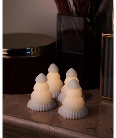 LED svíčky z pravého vosku na baterie stromeček, 7 cm, sada 4 ks, CR2032