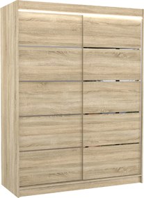 ADRK Furniture Posuvná skříň s LED osvětlením LUFT 150 SW-LUF-S-150+L-V142