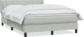 Box spring postel s matrací světle šedá 160x210 cm samet 3318117