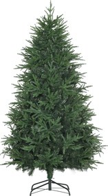 HOMCOM Vánoční strom, umělá jedle, realistický vzhled, rychlá montáž, plast, zelená, 114 x 180 cm
