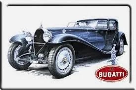 Plechová cedulka Bugatti