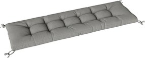 Outsunny polštář na lavici — polštář na lavici a lehátko se zavazovacími pásky, ochrana UV50+, výplň s pomalým návratem, 198×65×13 cm, světle šedý | A