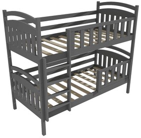 Vomaks Patrová postel PP 005 se zábranou Rozměr: 80 x 180 cm, Barva: surové dřevo, Prostor mezi lůžky: 80 cm