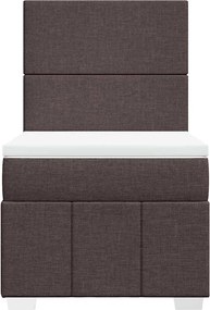 Box spring postel s matrací tmavě hnědá 90x200 cm textil 3293847