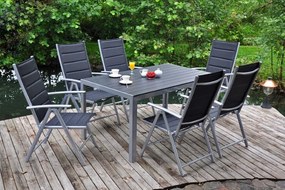 Zahradní sestava Ibiza Pollywood 150 cm Silver / Black 6+1