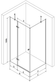 Mexen Roma sprchový kout s otočnými dveřmi 70 x 80 cm, Průhledné, Černá + sprchová vanička Flat, Bílá - 854-070-080-70-00-4010B