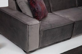 Designová rohová sedačka Valtina 388 cm šedá - levá