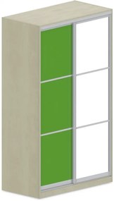 Artspect 351255PM-D - Šatní skříň s posuvnými dveřmi a zrcadlem 120x62x205cm - Mamba green