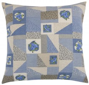 Bellatex Polštářek EMA Patchwork modrý - 45x45 cm