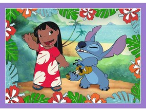Trefl Puzzle 4v1 Bláznivý den Lilo&Stitch v krabici 28x28x6cm