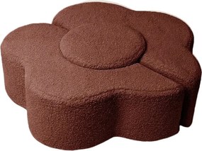 Hnědé pěnové hřiště 3 ks z materiálu bouclé výška 27 cm 88x90 cm – Meowbaby