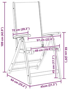 vidaXL Marketos Skládací zahradní židle 2 ks masivní akácie a textilen
