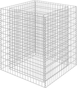 Gabionový vyvýšený záhon pozinkovaná ocel 90 x 90 x 100 cm 143556
