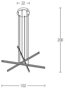 Zambelis 1947 - LED Stmívatelný lustr na lanku LED/48W/230V černá
