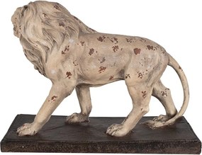 Béžová antik dekorativní socha lev Lion - 55*23*40 cm