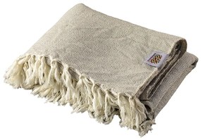Ručně tkaná vlněná deka Nara XII - světle šedá