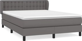Box spring postel s matrací šedá 140x200 cm umělá kůže 3127317