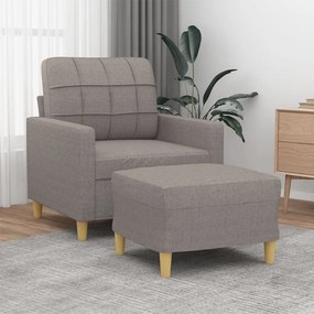 Křeslo s podnožkou taupe 60 cm textil 3201000