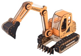 Woodcraft construction kit Woodcraft Dřevěné 3D puzzle Rypadlo oranžová
