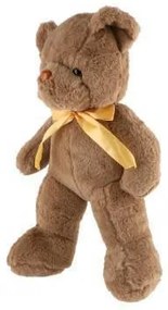 Teddies Medvěd/Medvídek s mašlí plyš 40 cm hnědý