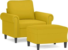 Křeslo s podnožkou žluté 60 cm samet 3201211