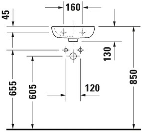 Duravit 7053600082 - Závěsné umyvadlo D-CODE 36x27 cm keramika/lesklá bílá