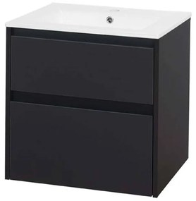 Mereo, Opto, koupelnová skříňka s keramickým umyvadlem 61 cm, černá CN940