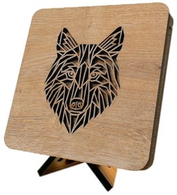 Li-Go "Hlava vlka" lampa 19x19cm provedení povrchu: dub světlý