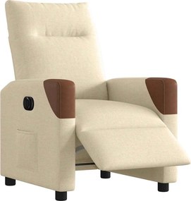 Elektrické polohovací křeslo krémové textil 3323994