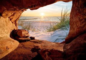 Postershop Fototapeta vliesová: Jeskyně na pláži (1) - 254x184 cm
