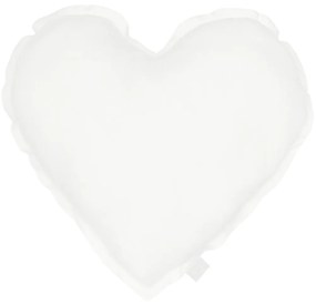 Lněný polštář srdce bílá 44cm