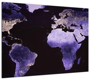 Skleněný obraz Země z vesmíru (70x50 cm)