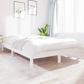 vidaXL Rám postele bílý 120 x 190 cm Small Double masivní borové dřevo