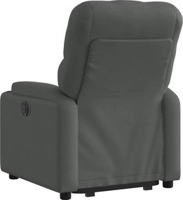 Zvedací polohovací křeslo tmavě šedé textil 3204711
