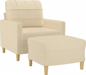 Křeslo s podnožkou krémové 60 cm textil 3200995