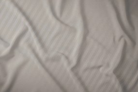 Detexpol Bavlněné povlečení 140x200 béžové jednobarevné pruhované damaškové povlečení 1 cm Pure - VÝPRODEJ