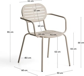 Taupe kovová zahradní židle Brai – Kave Home